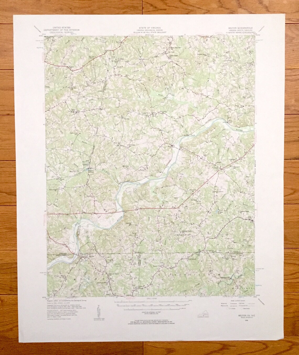Antique Milton North Carolina 1956 US Geological Survey - Etsy