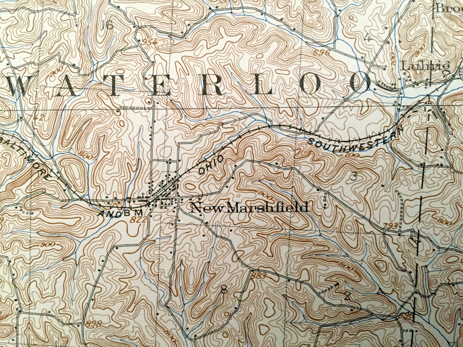 Antique Athens, Ohio 1905 US Geological Survey Topographic Map - Athens ...