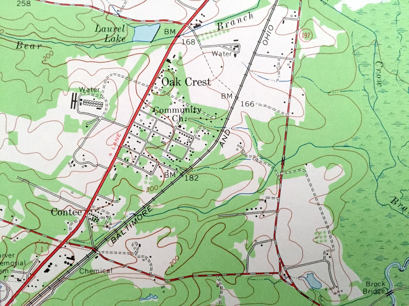 Antique Laurel Maryland 1957 US Geological Survey Topographic - Etsy
