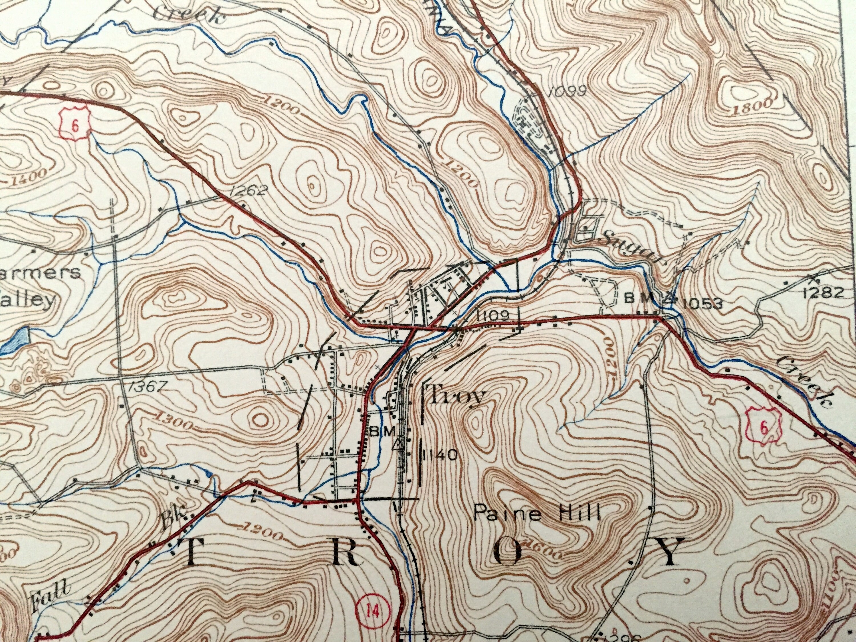 Antique Troy Pennsylvania 1938 US Geological Survey - Etsy UK