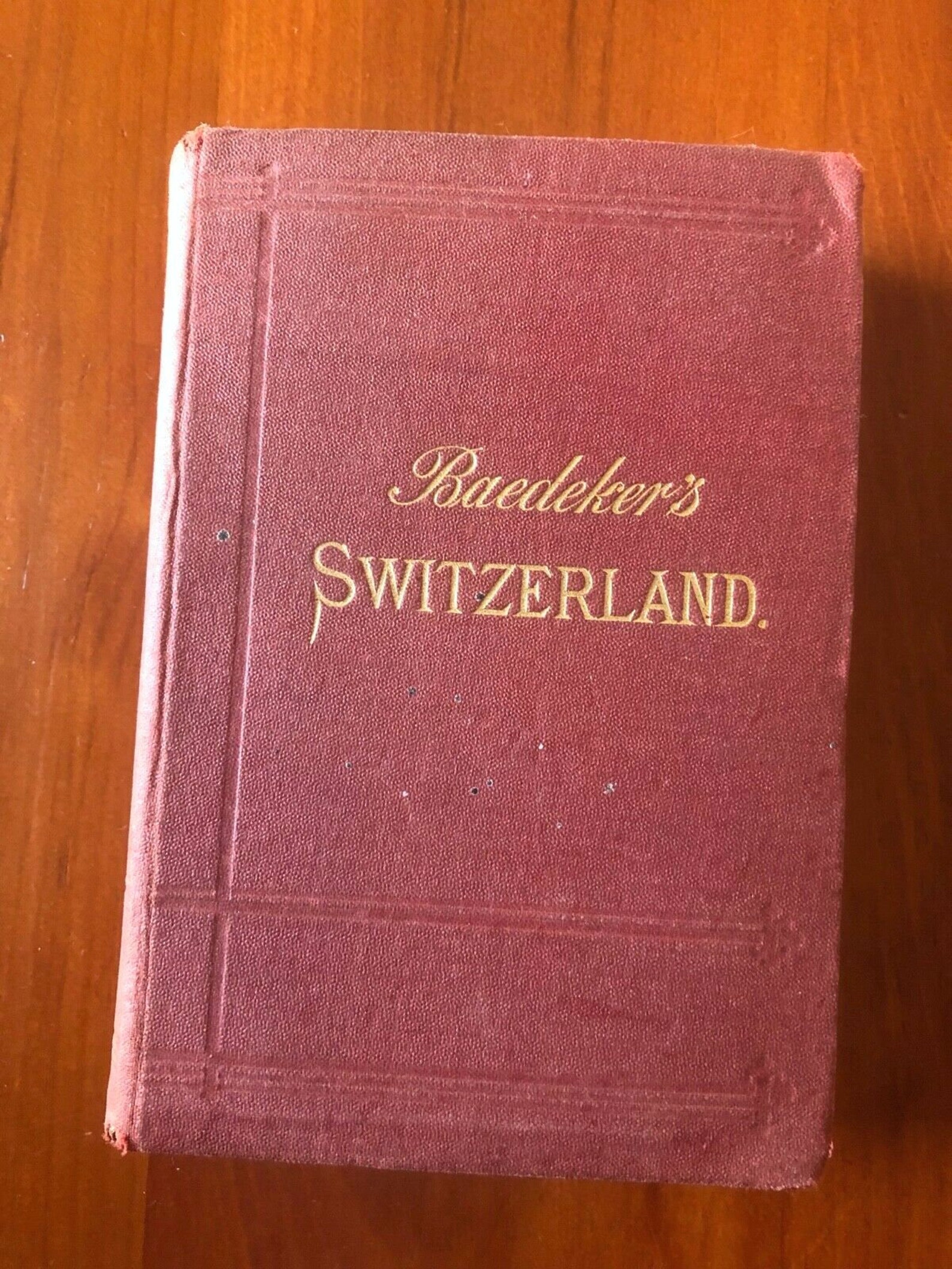 Antique 1913 Spiez, Switzerland Map From Baedekers Guide Atlas Lake ...