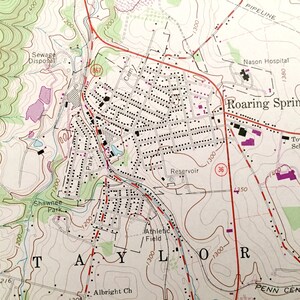 Antique Roaring Spring, Pennsylvania 1963 US Geological Survey ...