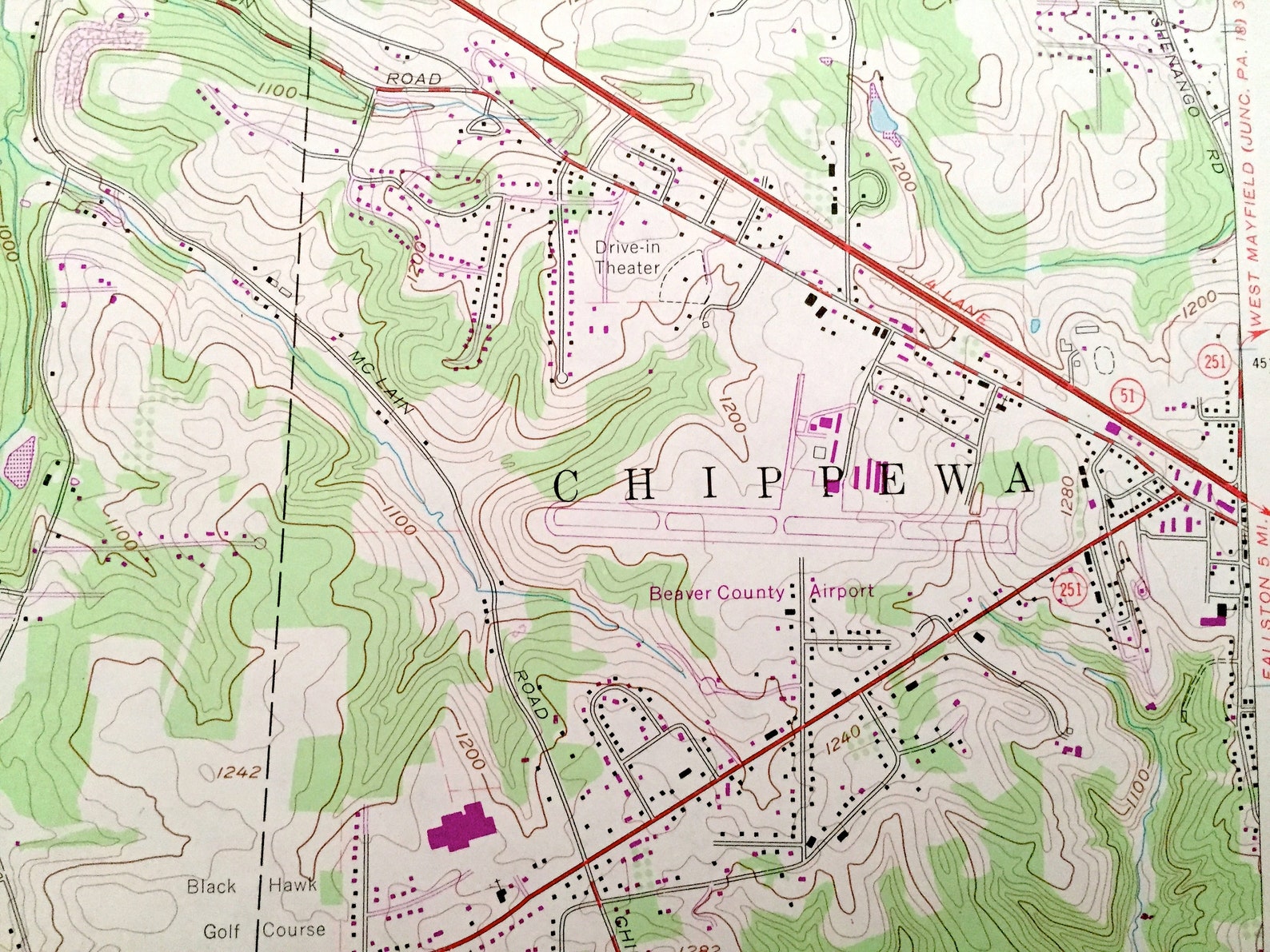Antique New Galilee Pennsylvania 1957 US Geological Survey | Etsy
