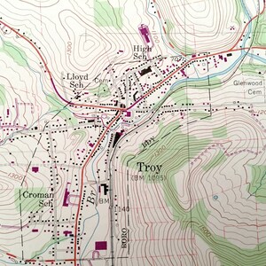 Antique Troy, Pennsylvania 1957 US Geological Survey Topographic Map ...