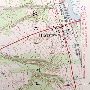 Antique Hartstown, Pennsylvania 1959 US Geological Survey Topographic ...