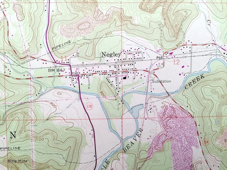 Antique East Palestine Ohio 1960 US Geological Survey | Etsy