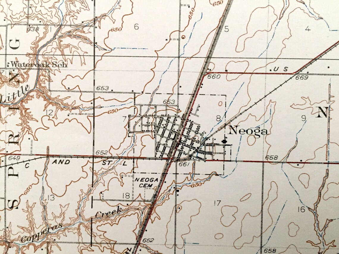 Antique Mattoon Illinois 1937 US Geological Survey - Etsy