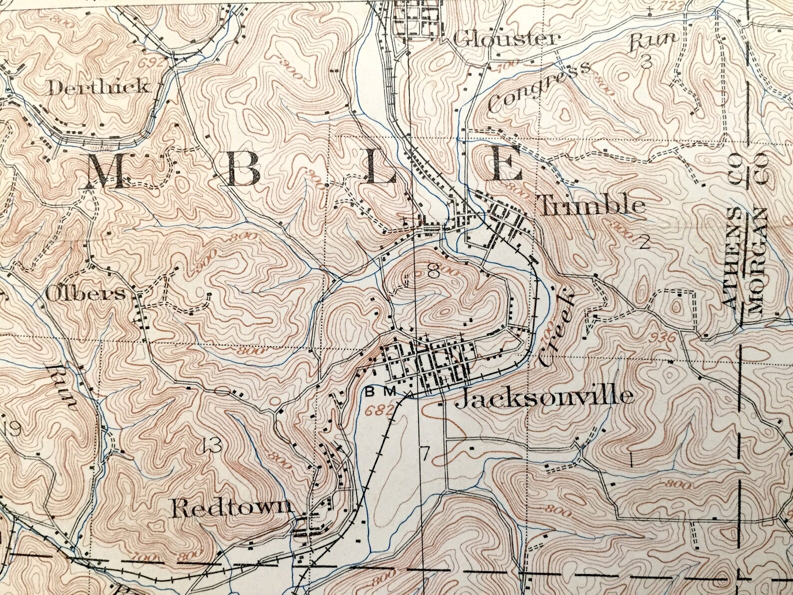 Antique Athens, Ohio 1903 US Geological Survey Topographic Map – Athens ...