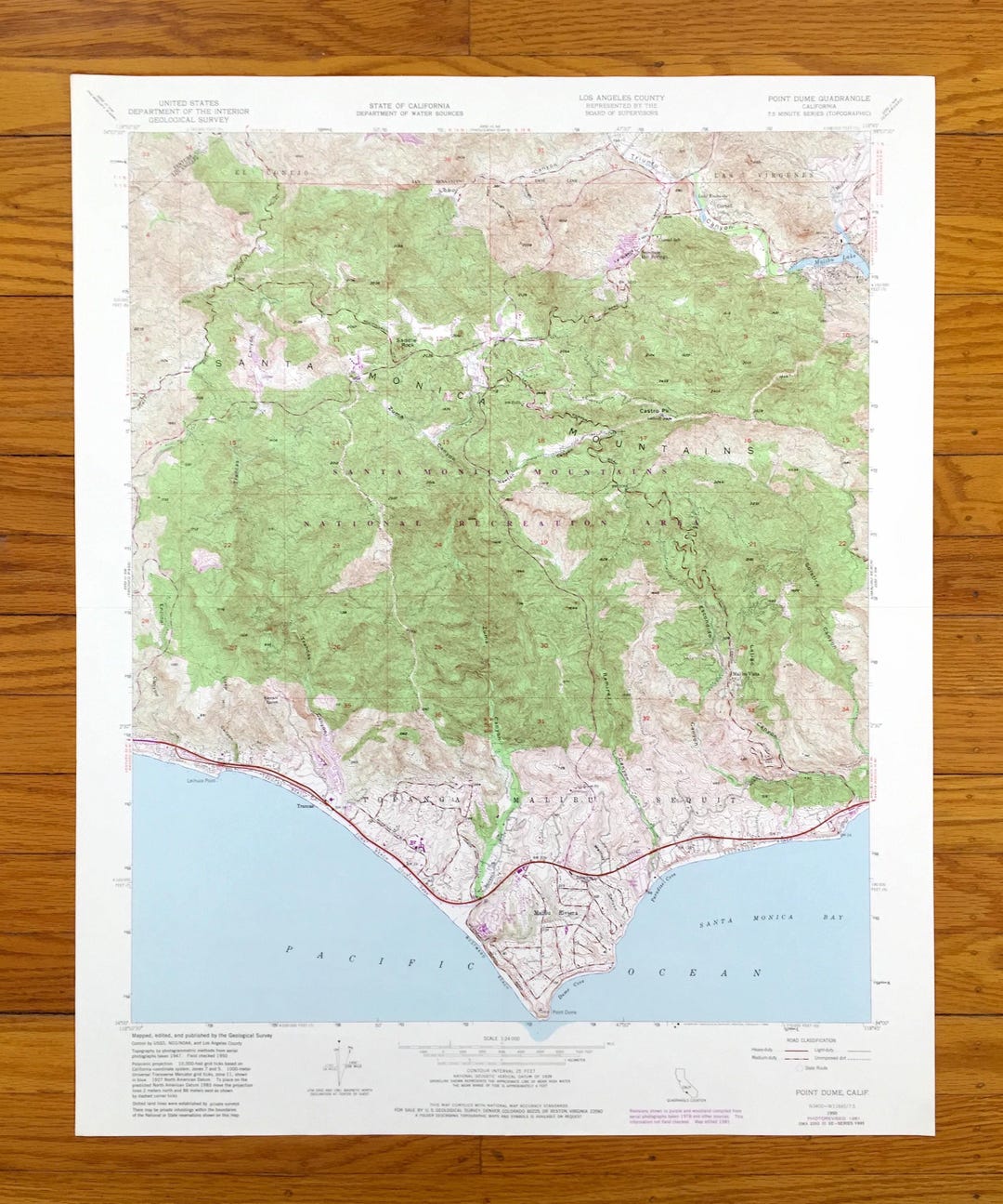 Antique Point Dume, California 1950 US Geological Survey Topographic ...