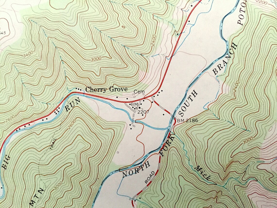 Antique Spruce Knob West Virginia 1970 US Geological Survey | Etsy
