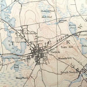 Antique Concord, Massachusetts 1894 US Geological Survey Topographic ...