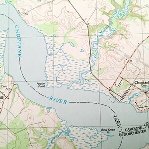 Antique Preston, Maryland 1988 US Geological Survey Topographic Map ...