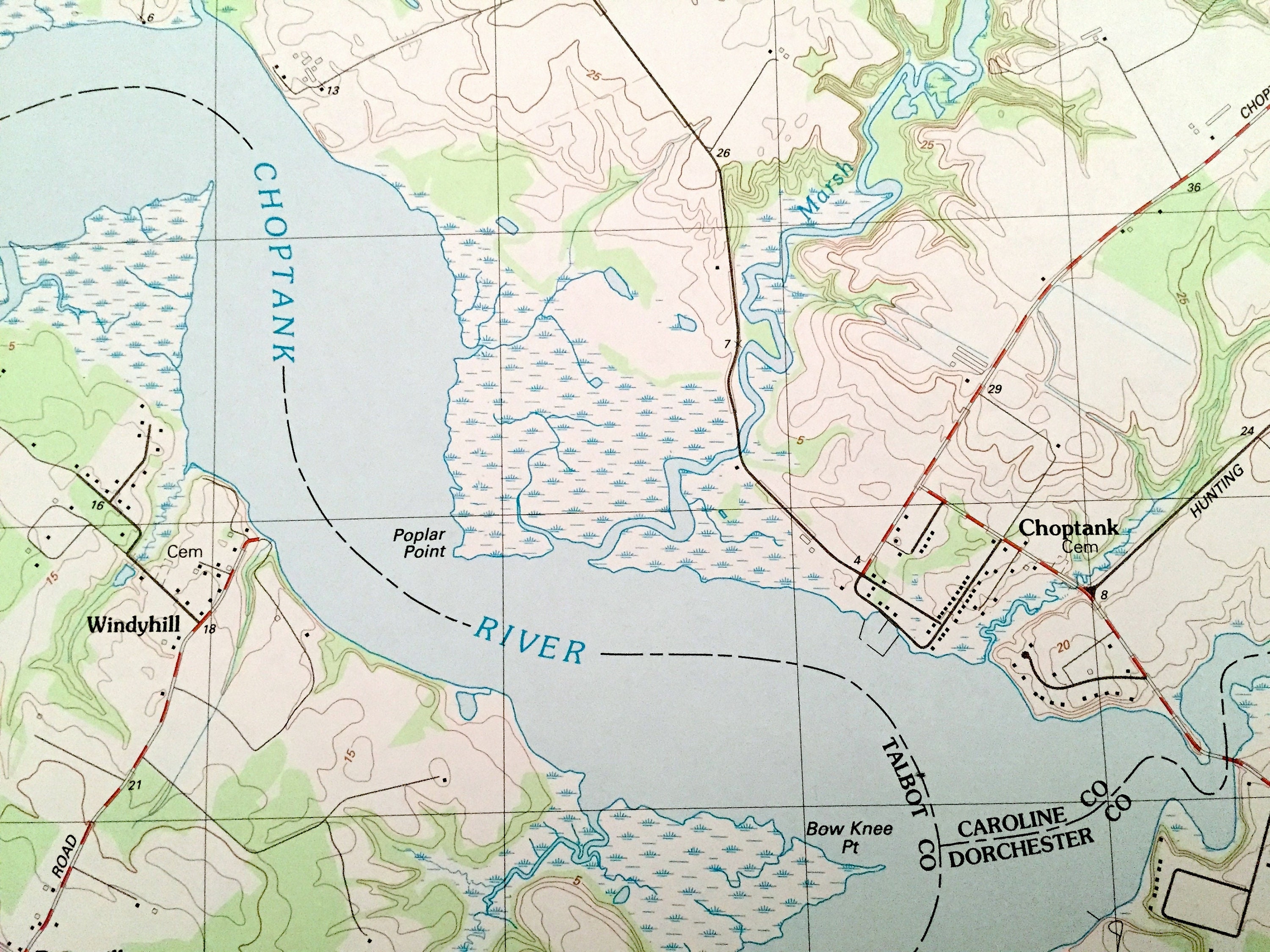 Antique Preston, Maryland 1988 US Geological Survey Topographic Map ...