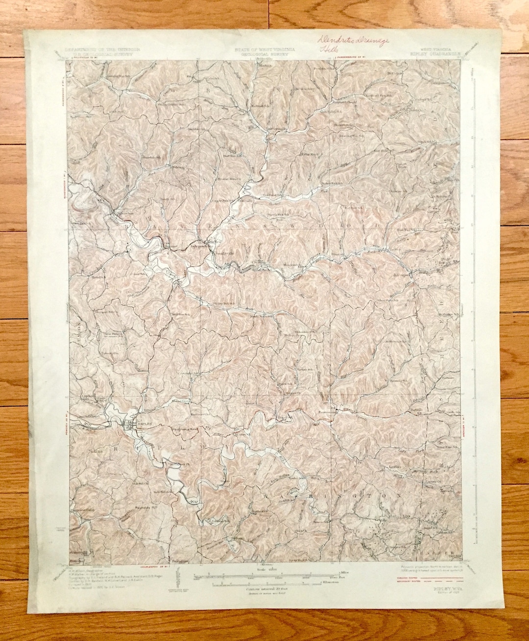 Antique Ripley, Virginia Occidental 1928 Us Geological Survey Mapa ...