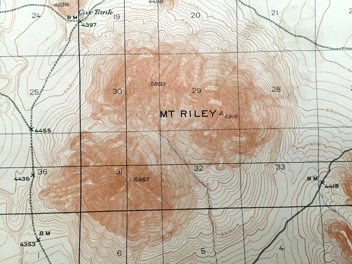 Antique Mt Riley New Mexico 1917 US Geological Survey | Etsy