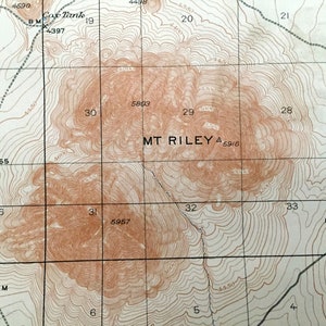 Antique Mt Riley, New Mexico 1917 US Geological Survey Topographic Map ...