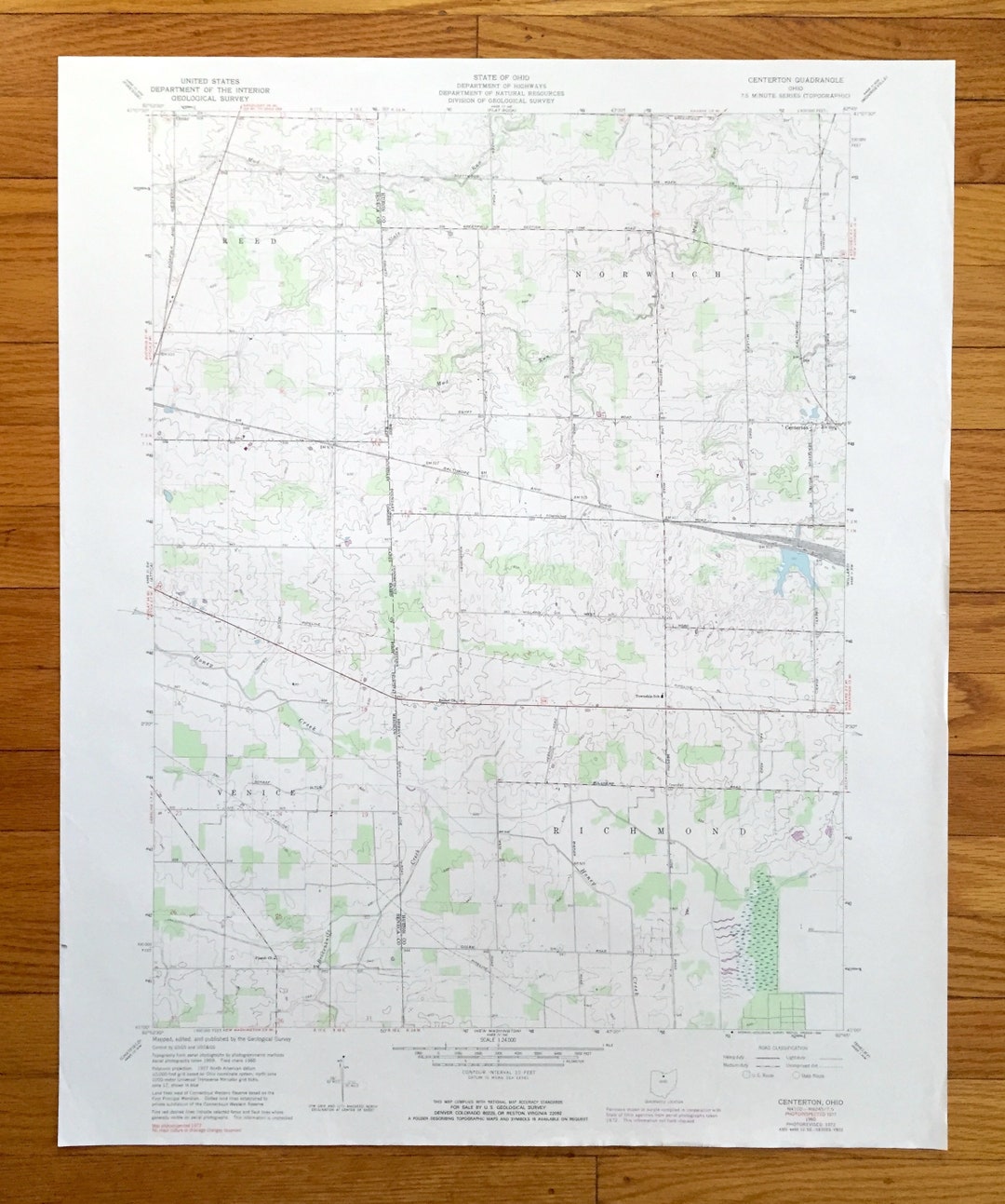 Antique Centerton, Ohio 1960 US Geological Survey Topographic Map ...