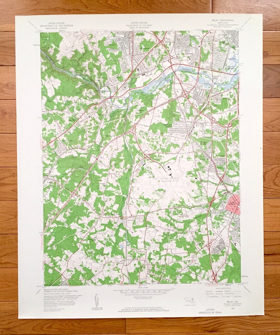Antique Relay, Maryland 1957 US Geological Survey Topographic Map ...