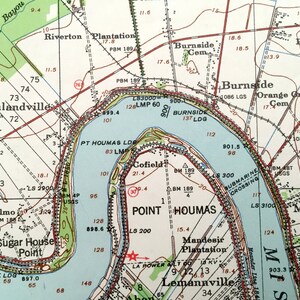 Antique Donaldsonville, Louisiana 1939 US Geological Survey Topographic ...
