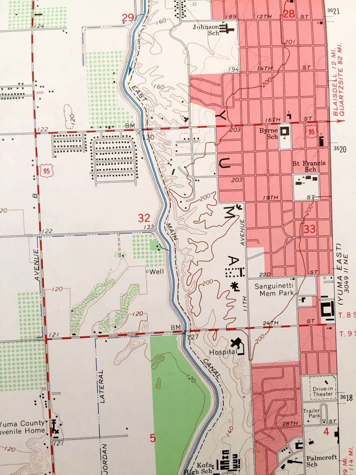 Antique Yuma Arizona 1965 US Geological Survey Topographic | Etsy