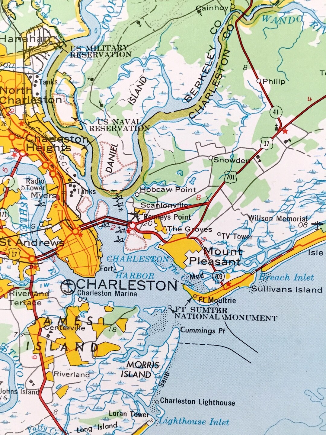 Antique James Island, South Carolina 1969 US Geological Survey ...