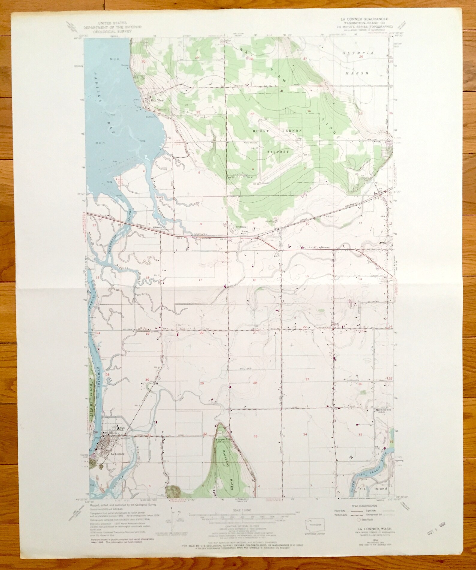 Antique La Conner Washington 1956 US Geological Survey - Etsy