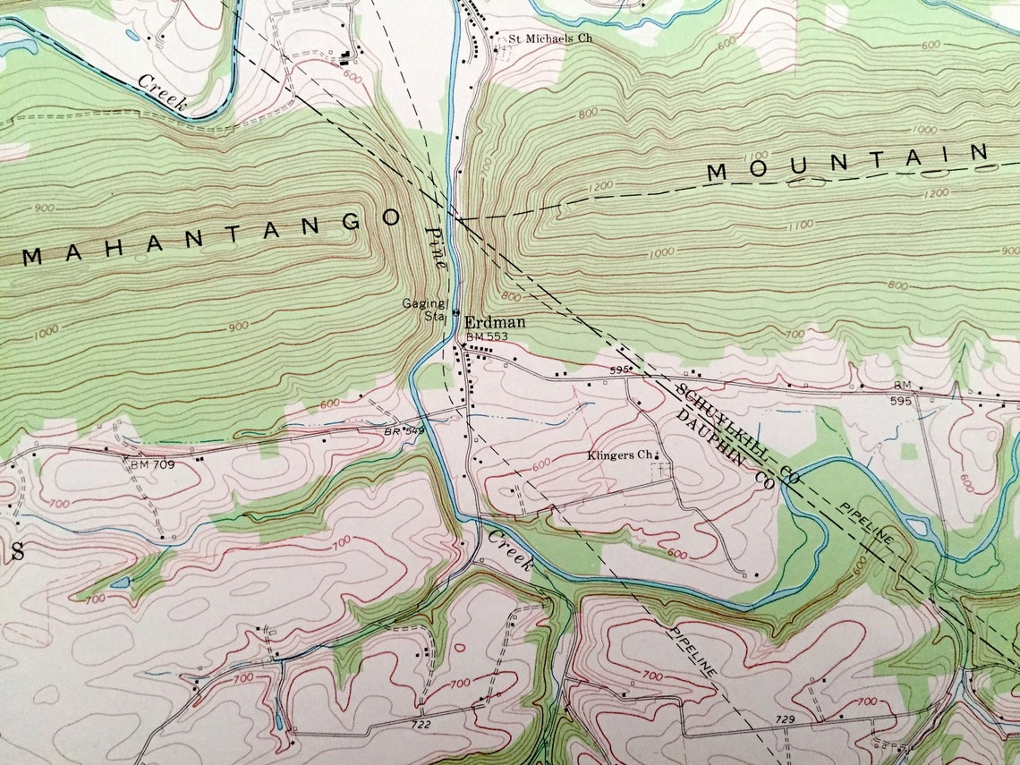 Antique Klingerstown, Pennsylvania 1969 US Geological Survey ...