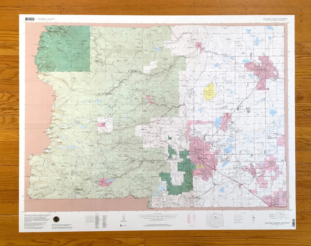 Antique Boulder County, Colorado 1980 US Geological Survey Topographic ...