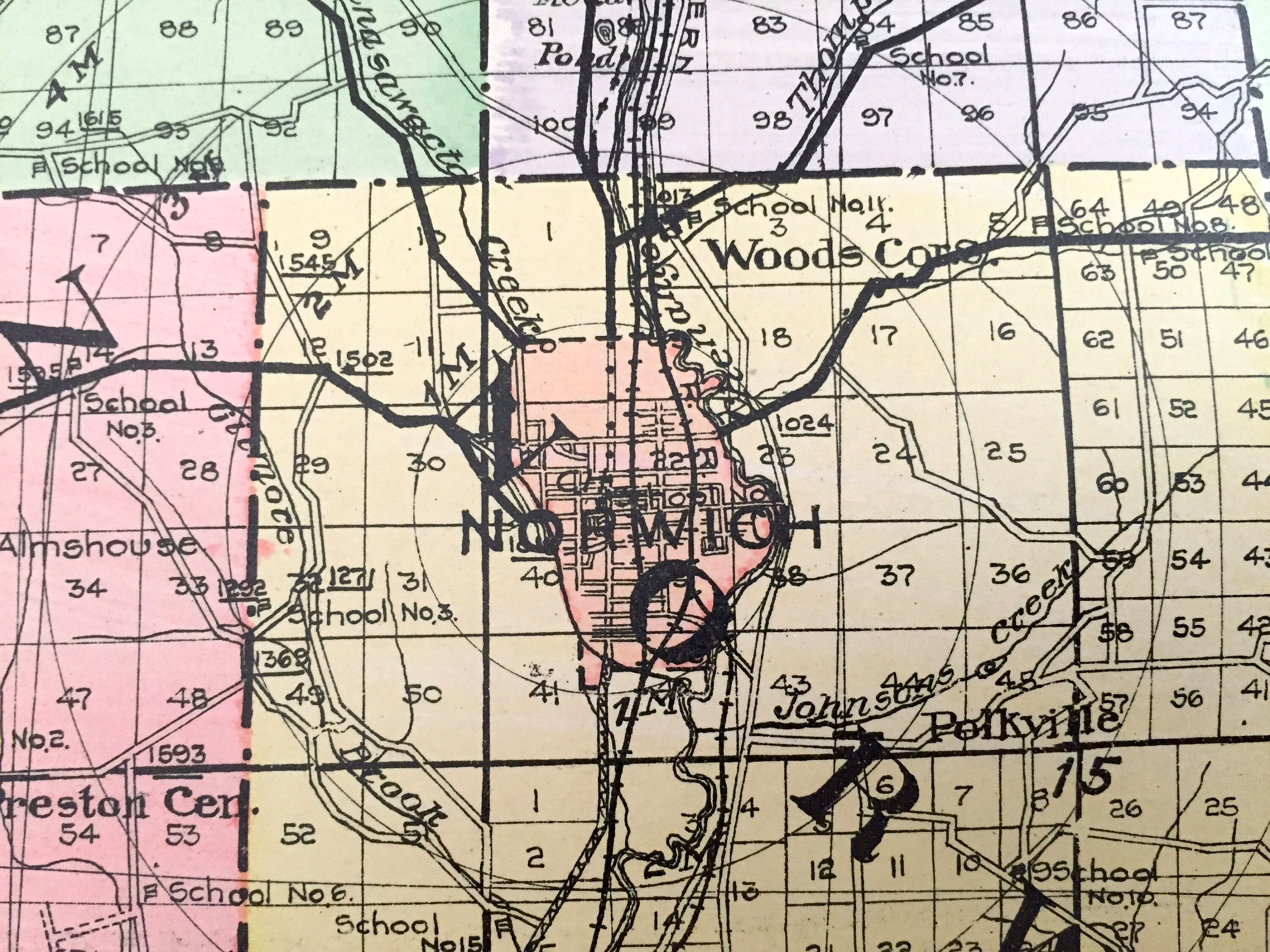 Antique Chenango County, New York 1911 New Century Atlas Map – Norwich ...