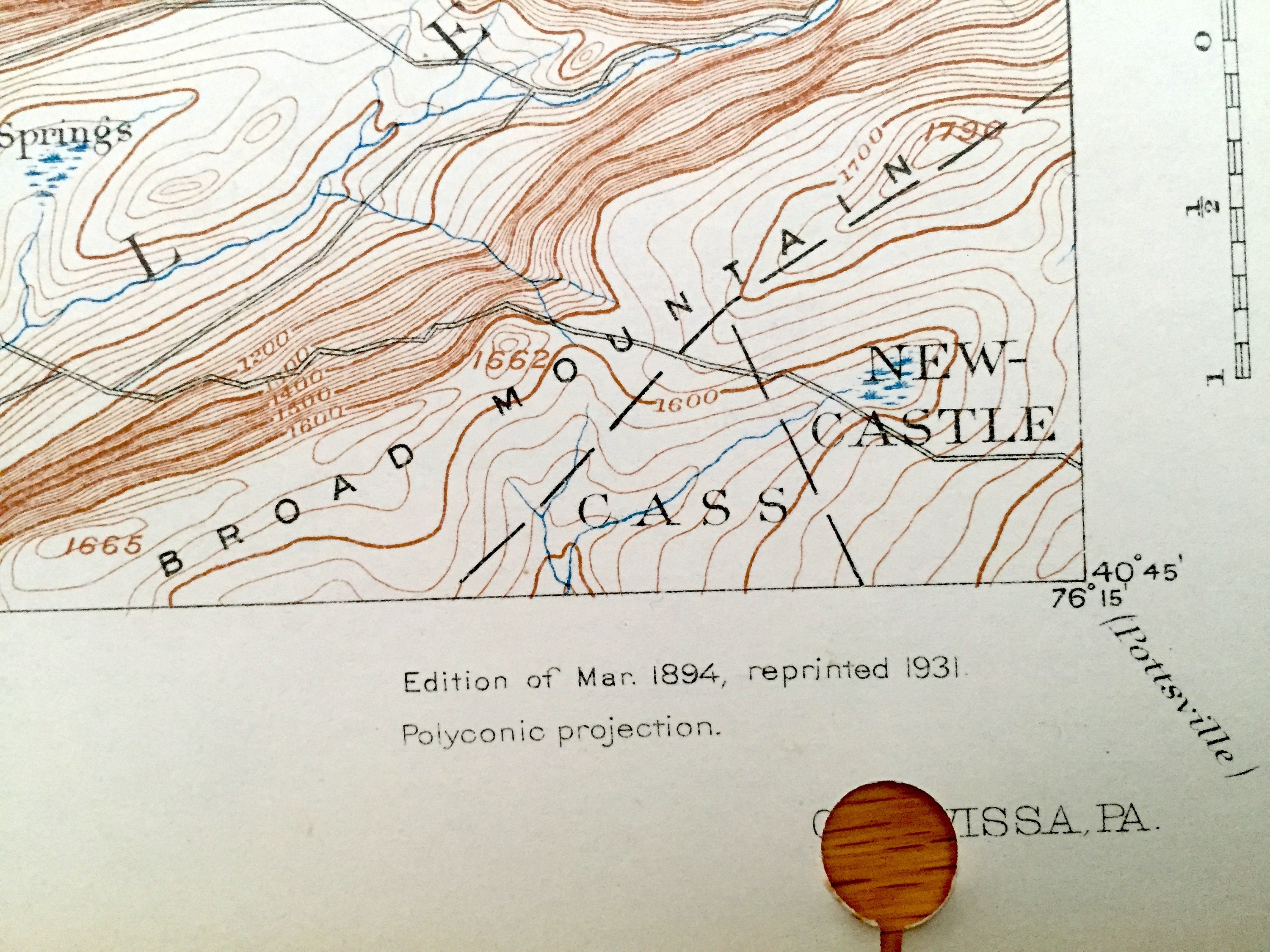 Antique Catawissa, Pennsylvania 1894 US Geological Survey Topographic ...
