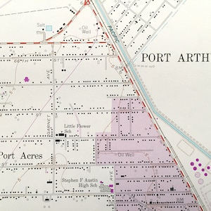 Antique Port Acres, Texas 1962 US Geological Survey Topographic Map ...
