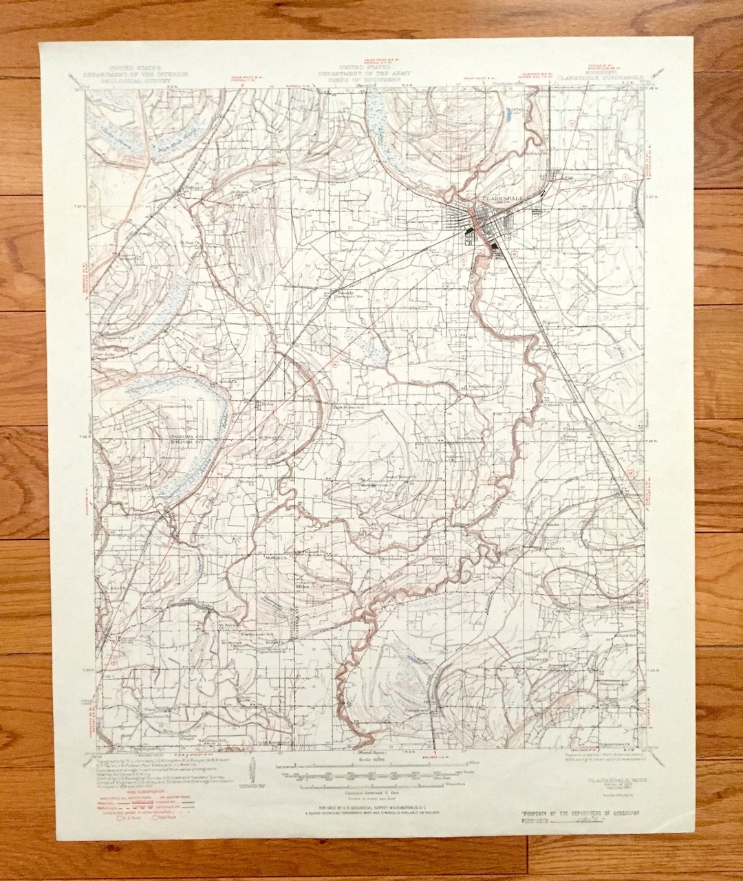 Antique Clarksdale, Mississippi 1935 US Geological Survey Topographic ...