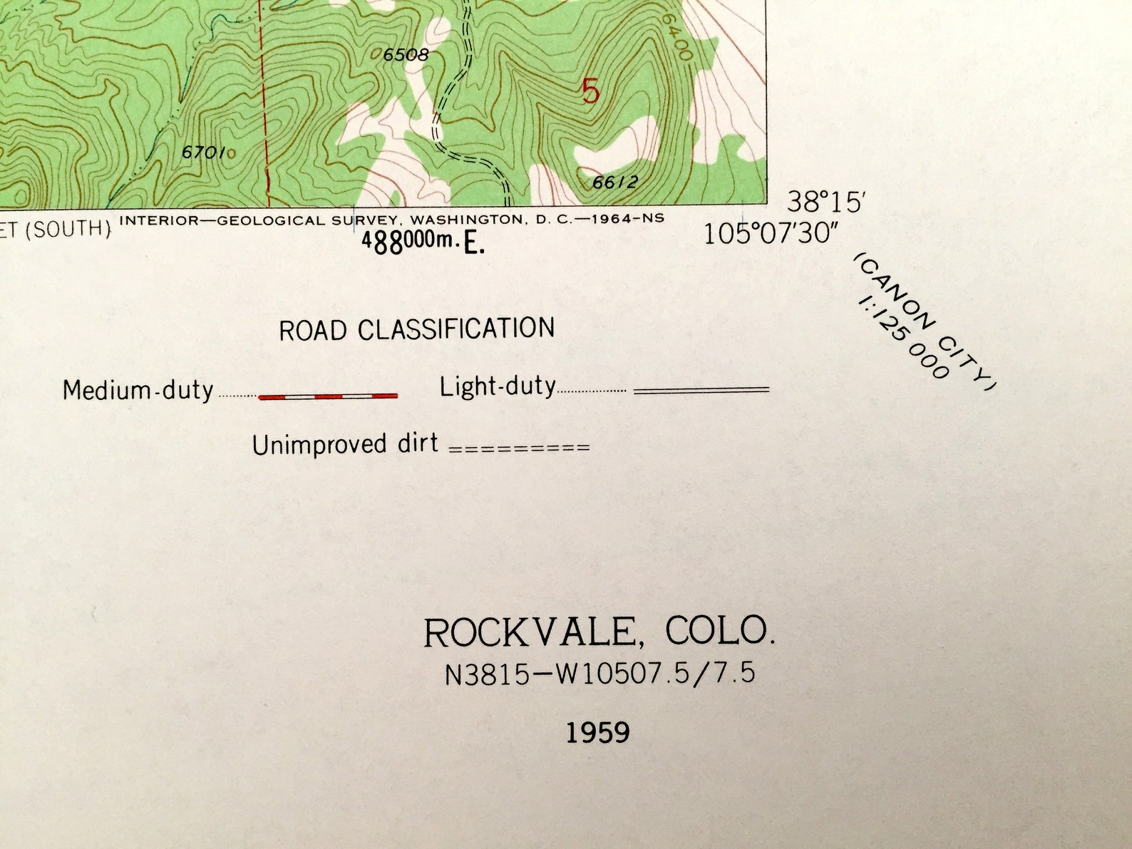 Antique Rockvale Colorado 1959 US Geological Survey - Etsy