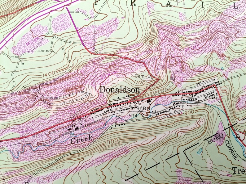 Antique Tremont, Pennsylvania 1954 US Geological Survey Topographic Map ...