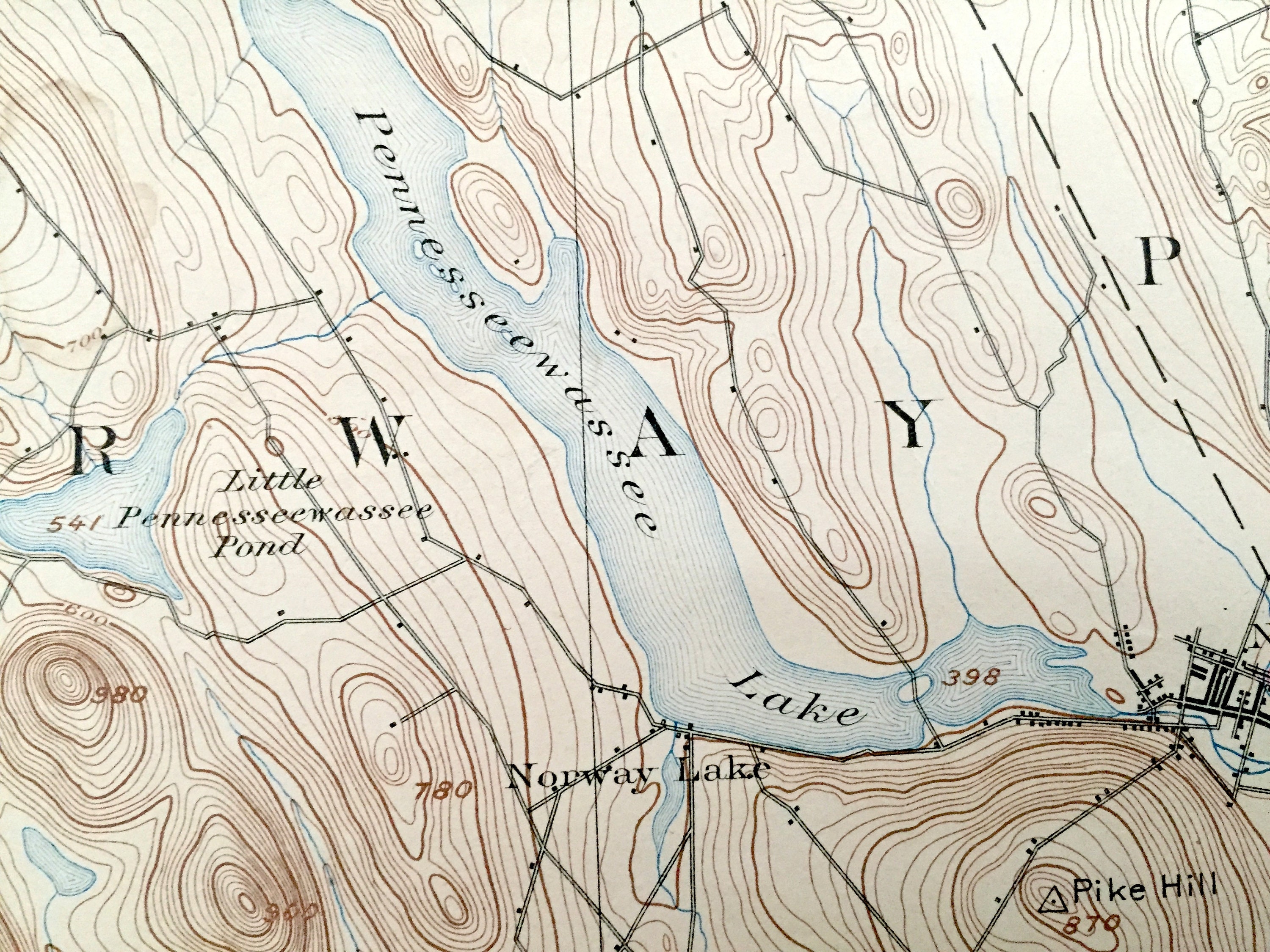 Antique Norway, Maine 1896 US Geological Survey Topographic Map – long ...