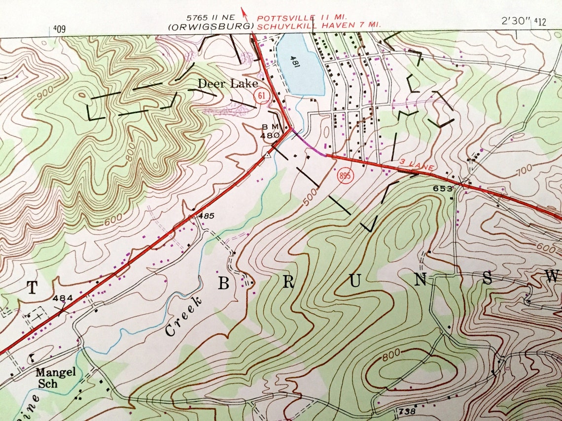 Antique Auburn Pennsylvania 1945 US Geological Survey | Etsy