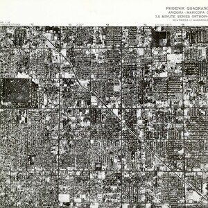 Antique Phoenix, Arizona 1971 US Geological Survey Orthophoto Map ...