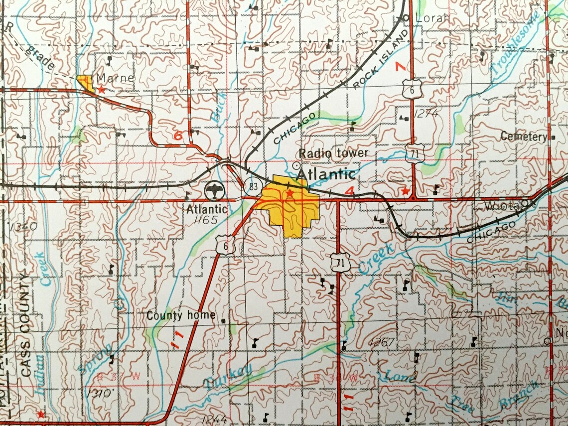 Antique Omaha Nebraska 1954 US Geological Survey Topographic | Etsy