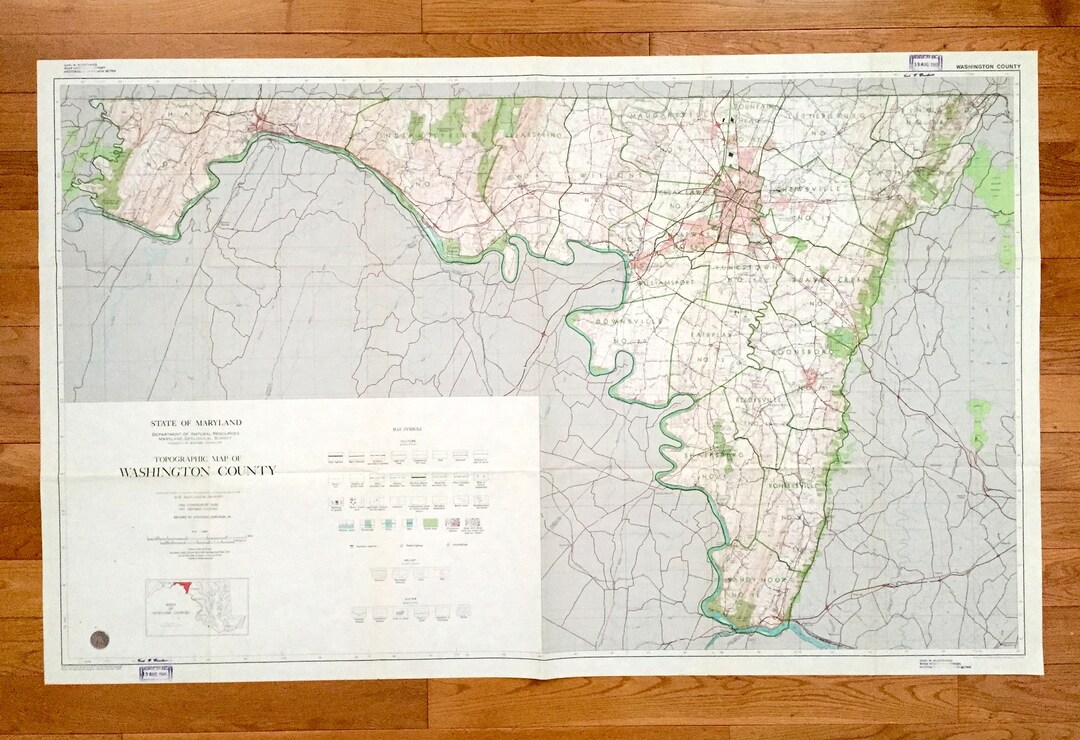Antique Washington County, Maryland 1956 Geological Survey Map ...