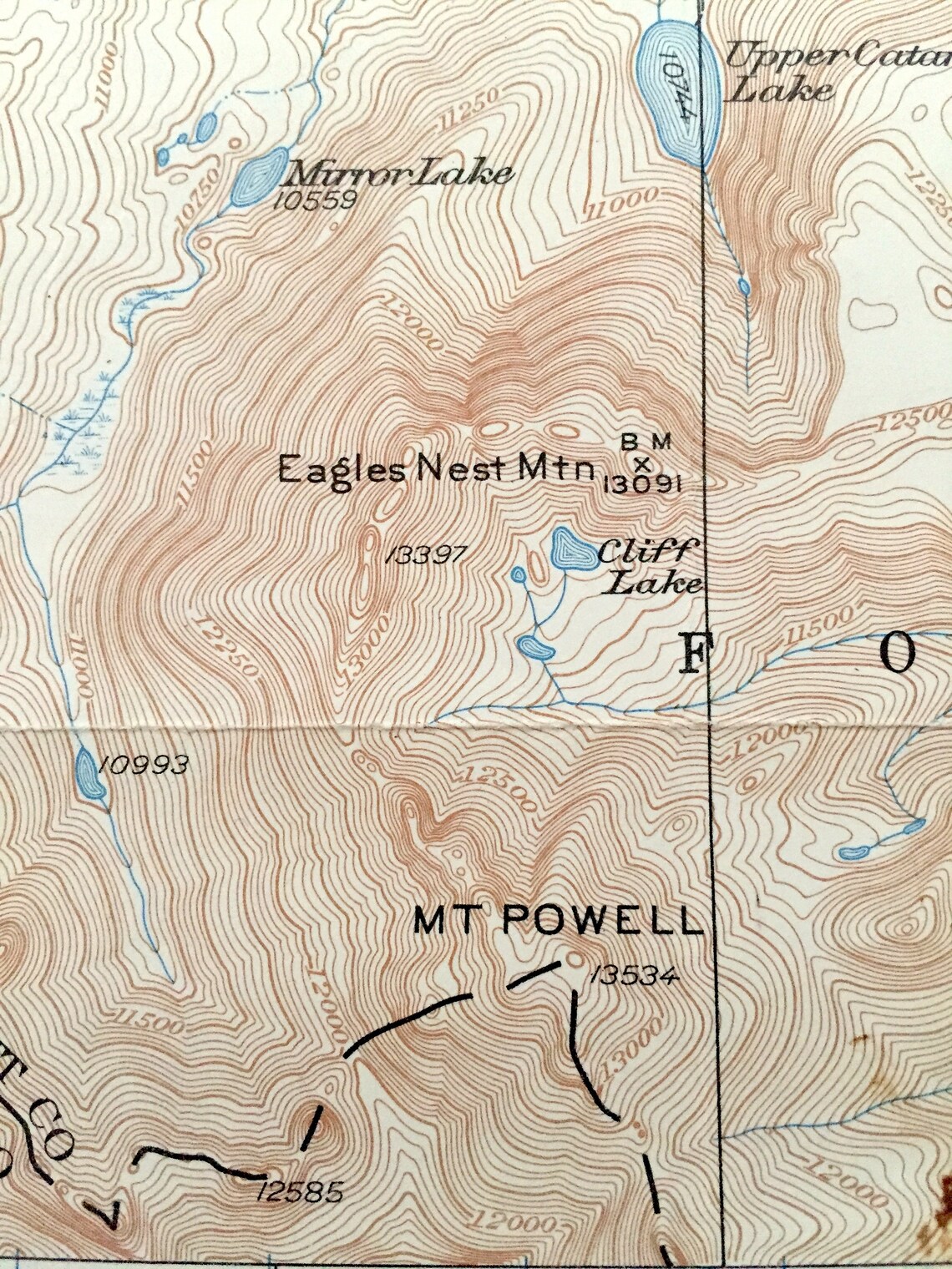 Antique Mt. Powell, Colorado 1933 US Geological Survey Topographic Map ...