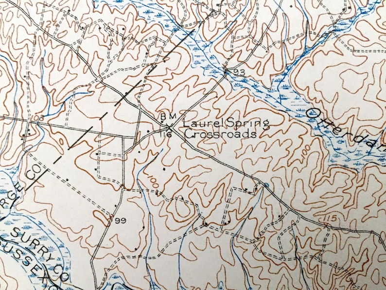 Antique Disputanta Virginia 1919 US Geological Survey - Etsy