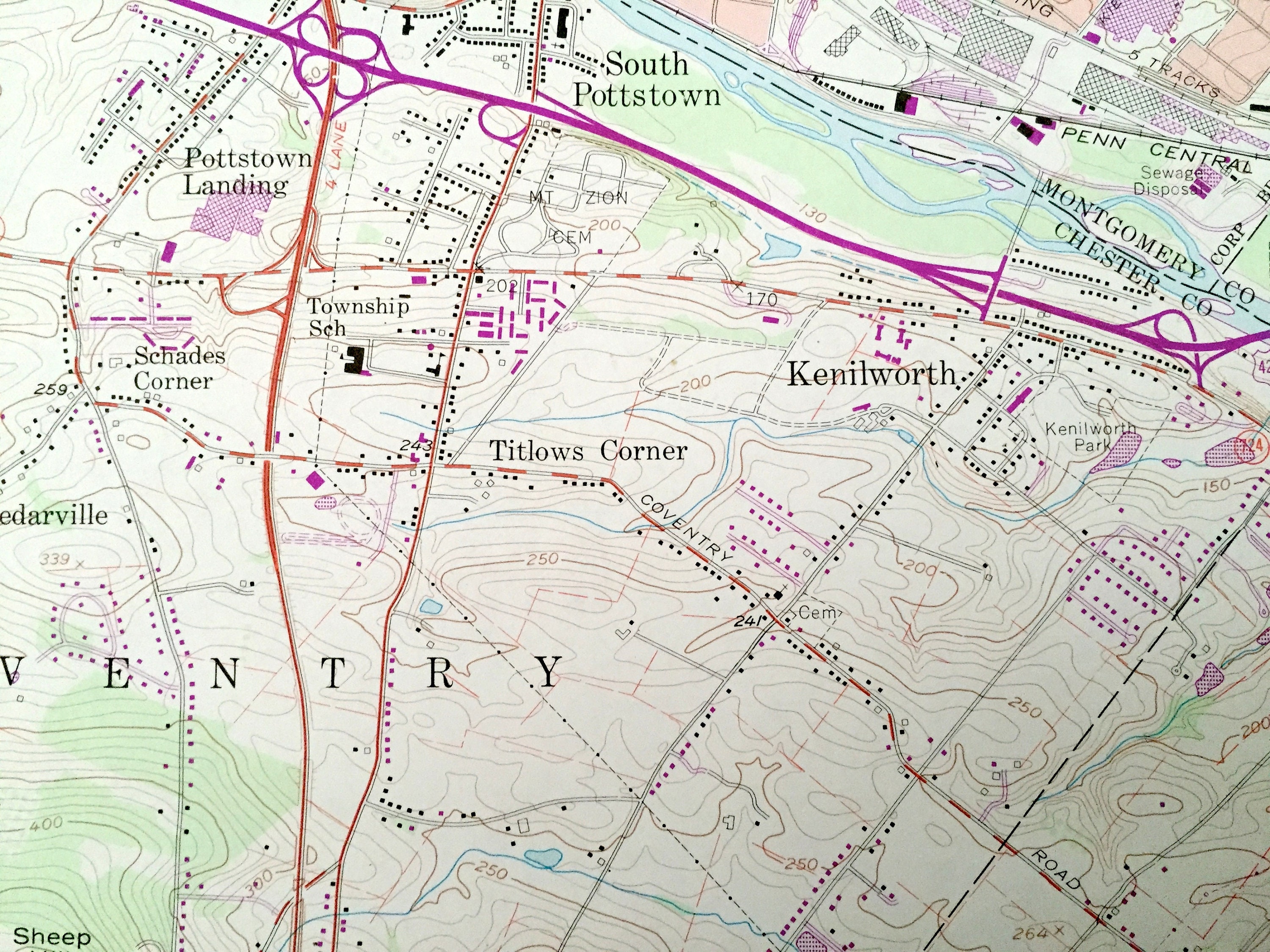 Antique Pottstown Pennsylvania 1956 US Geological Survey - Etsy UK