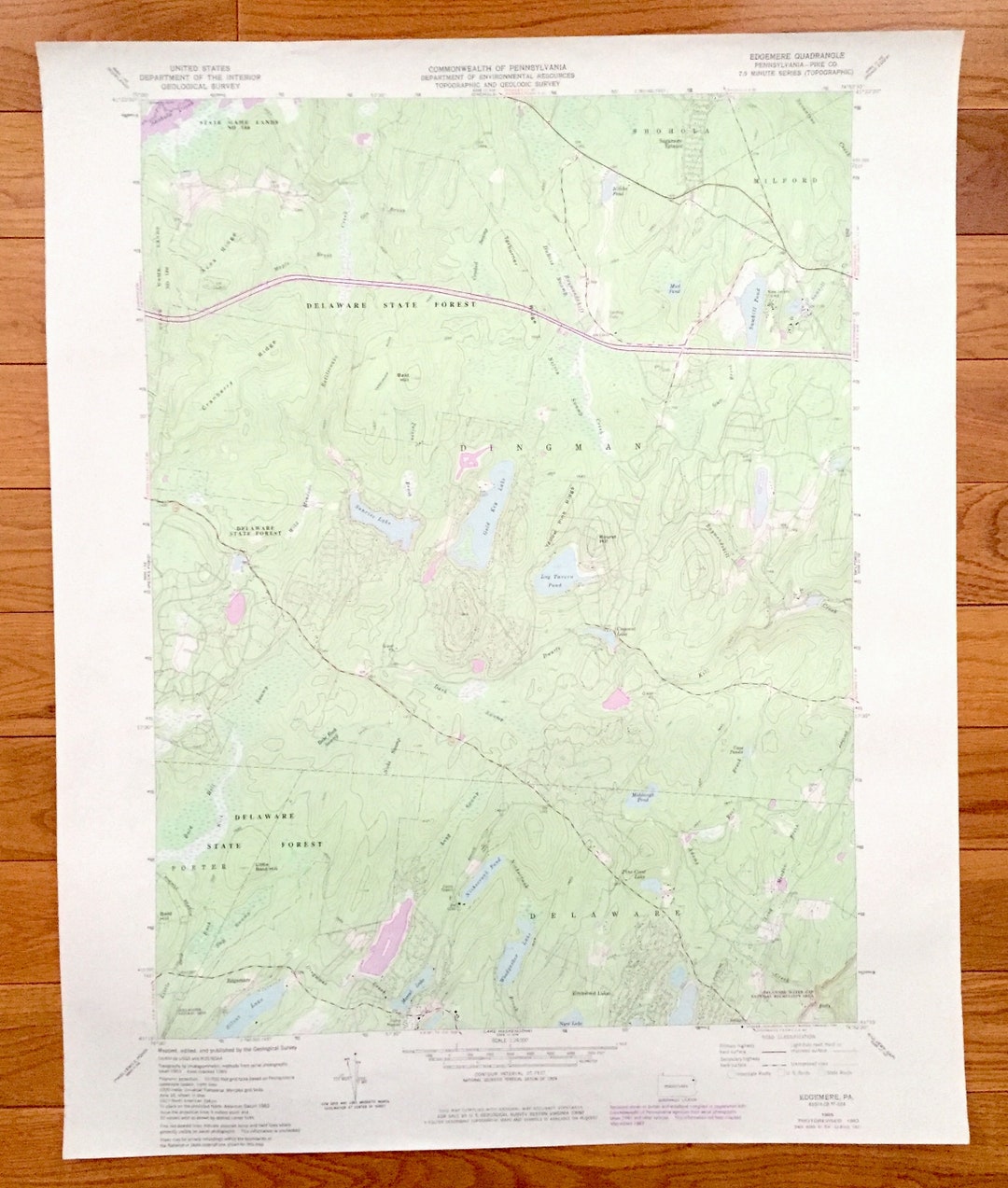 Antique Edgemere, Pennsylvania 1965 US Geological Survey Topographic ...