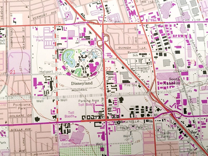 Antique Anaheim California 1965 US Geological Survey | Etsy
