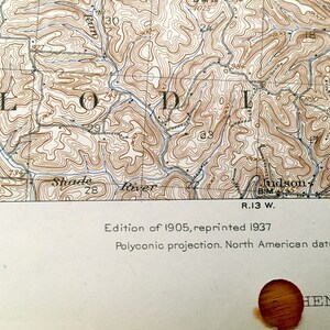 Antique Athens, Ohio 1905 US Geological Survey Topographic Map - Athens ...