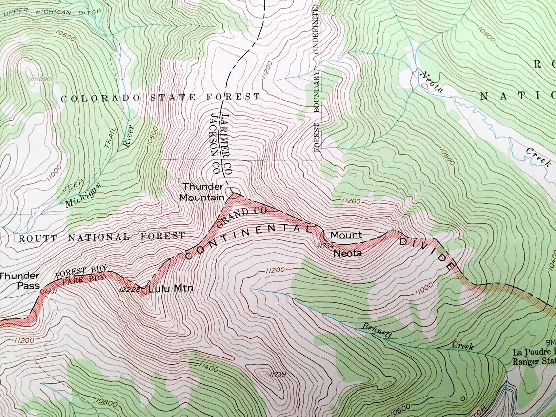 Antique Fall River Pass Colorado 1958 US Geological Survey - Etsy