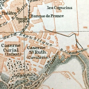 Antique 1914 Chambery, France Map From Baedekers Guide Atlas – Sonnaz ...