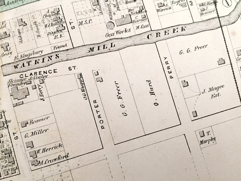 Antique 1874 Watkins Glen New York Map From Pomeroy Whitman | Etsy