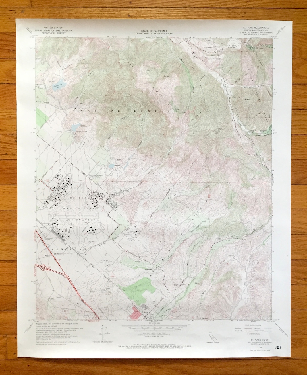 Antique El Toro, California 1968 US Geological Survey Topographic Map ...