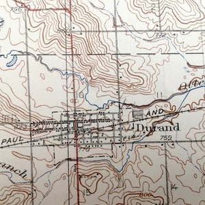 Antique Pecatonica, Illinois 1936 US Geological Survey Topographic Map ...